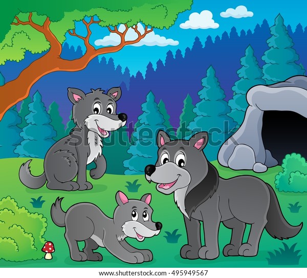 Wolves Theme Image 1 Eps10 Vector Stock Vector (Royalty Free) 495949567 ...