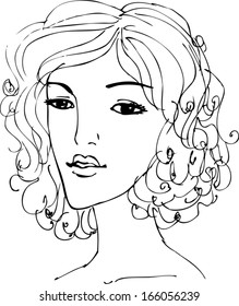 Japanese Girl Outline Vector Without Background 스톡 벡터(로열티 프리) 796998649 ...