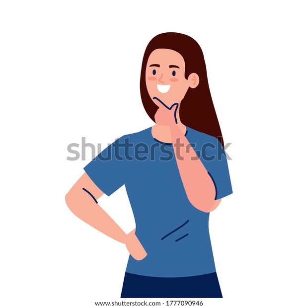 Woman Avatar Thinking Design Idea Creativity Stock Vector (Royalty Free ...