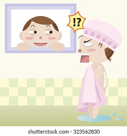 Woman Bathing Cartoon Vector Stock Vector (Royalty Free) 323562830 ...