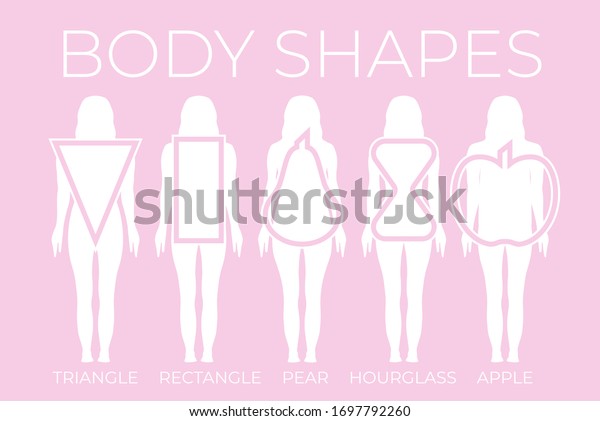 Woman Body Shapes Triangle Rectangle Apple Stock Vector (Royalty Free ...