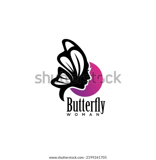 Woman Butterfly Logo Design Vector Stock Vector (Royalty Free ...