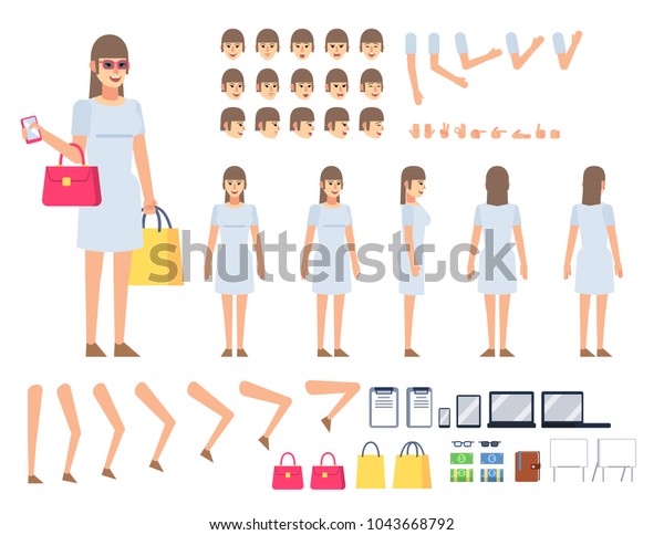 Woman Character Creation Kit Create Your Stock Vector (Royalty Free ...