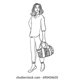 Woman Chic Vector Illustration Stock Vector (Royalty Free) 690434635 ...