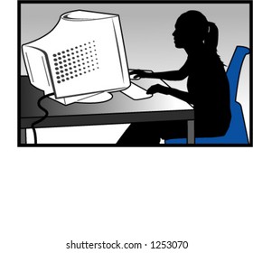 36,537 Woman computer silhouette Images, Stock Photos & Vectors ...