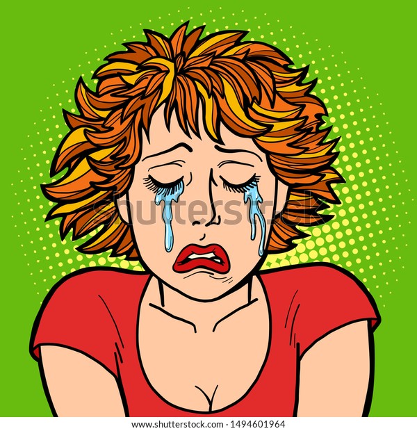 Woman Crying Human Emotions Comic Cartoon Stock Vector (Royalty Free ...