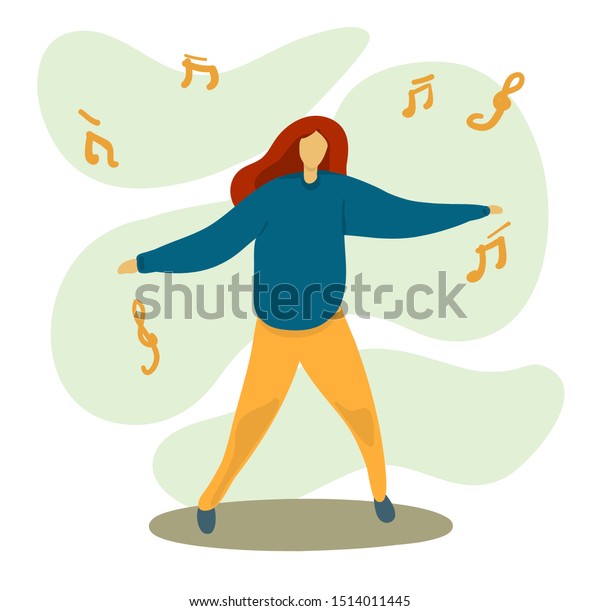 Woman Dancing Cartoon Style Vector Stock Vector (Royalty Free ...