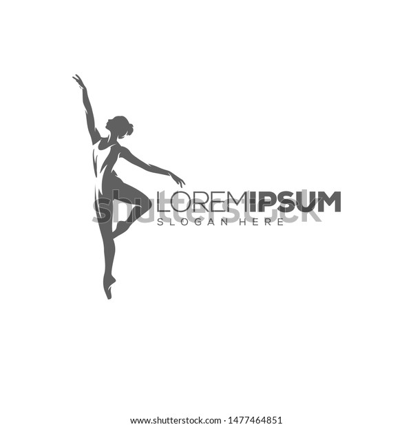 Woman Dancing Logo Design Vector Illustration Stock Vector (Royalty ...