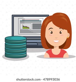 Man Data Base Laptop Stock Vector (Royalty Free) 478993519