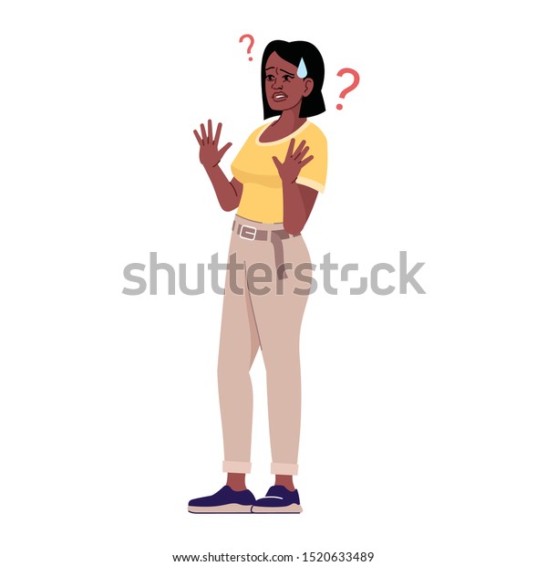 Woman Defensive Gesture Flat Vector Illustration Stock Vector (Royalty ...