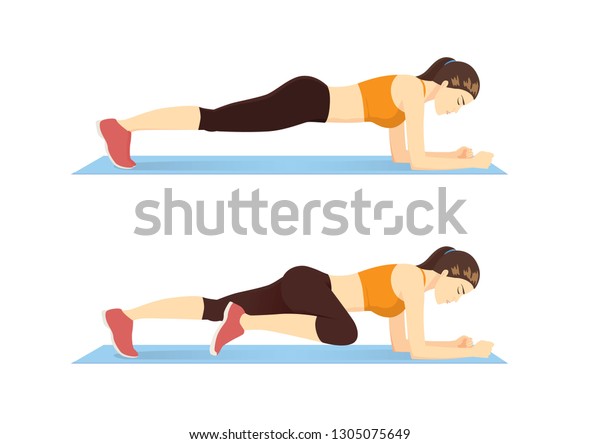 Woman Doing Abdominal Exercise Position Introduction Stock Vector ...