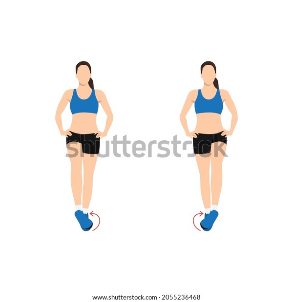 Woman Doing Ankle Circles Exercise Flat Stock Vector (Royalty Free ...