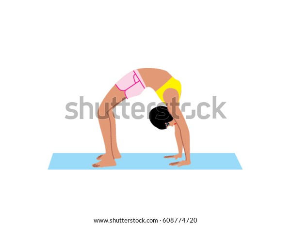 Woman Doing Bridge Exercise Vector Illustration Stock Vector (Royalty ...