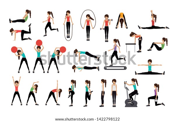 Woman doing excercise vector illustration