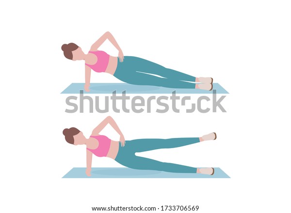 Woman Doing Exercises Step By Step Stock Vector (Royalty Free) 1733706569