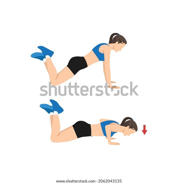 Woman Doing Knee Push Exercise Flat Stock Vector (Royalty Free ...