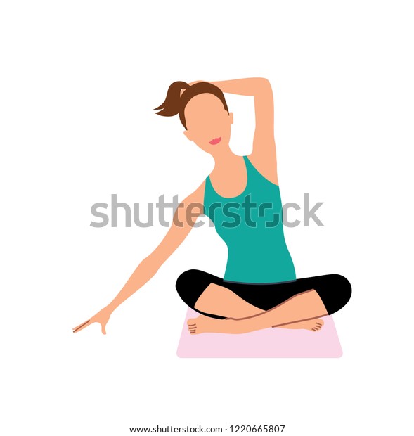 Woman Doing Neck Stretching Exercise Vector Stock Vector (Royalty Free ...