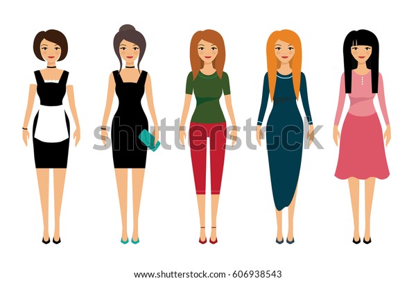 Woman Dresscode Vector Illustration Beautiful Women Stock Vector ...