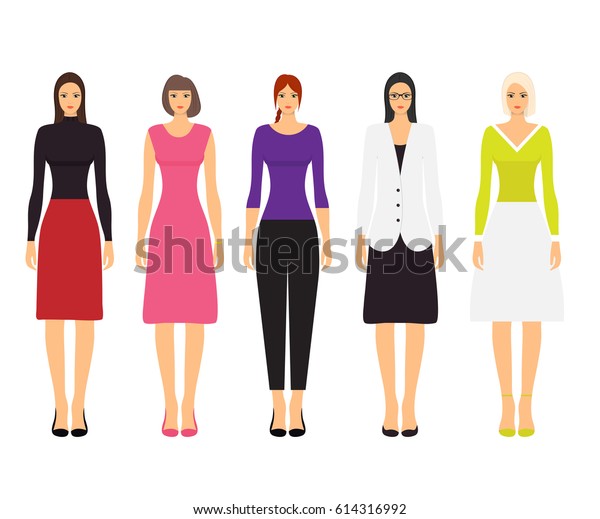 Woman Dresscode Vector Illustration Beautiful Women Stock Vector ...