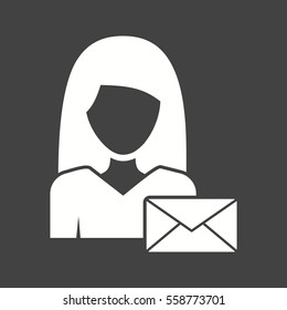 Woman Email Icon Vector Person Female Stock Vector (Royalty Free ...
