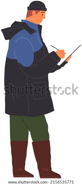 Woman Exploring Nature Making Notes Researcher Stock Vector (Royalty ... Woman Exploring Nature Making Notes Researcher Stock Vector (Royalty ...