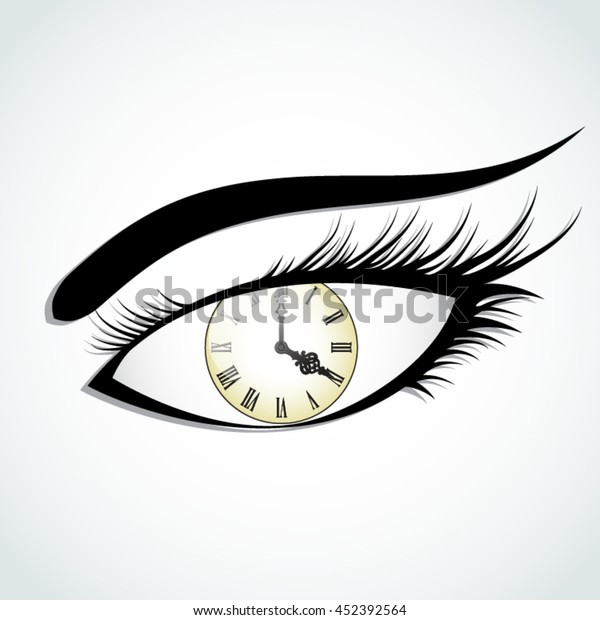 Woman Eye Roman Clock Shape Vector Stock Vector (Royalty Free ...