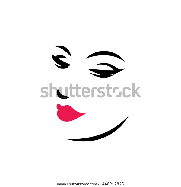 Woman Face Logo Design Vector Illustration Stock Vector (Royalty Free ...