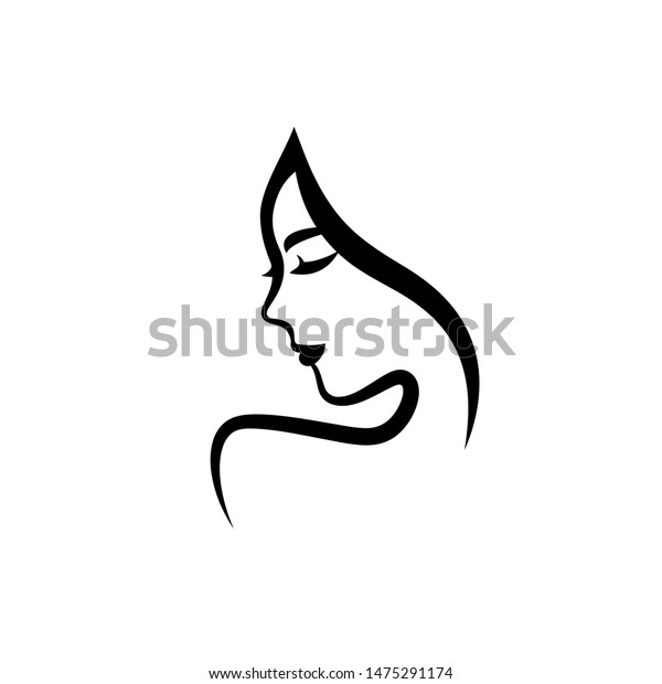 Woman Face Logo Design Vector Illustration Stock Vector (Royalty Free ...