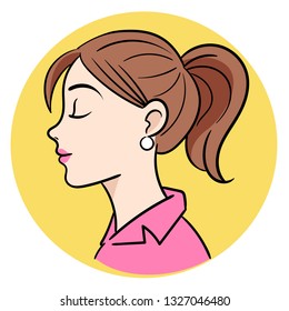 Woman Face Side View Stock Vector (Royalty Free) 1327046480 | Shutterstock