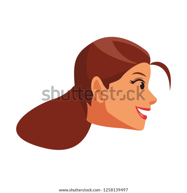 Woman Face Sideview Stock Vector (Royalty Free) 1258139497 | Shutterstock