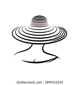 Woman Hat Back View Vector Illustration Stock Vector (Royalty Free ...