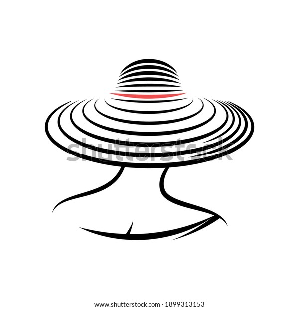 Woman Hat Back View Vector Illustration Stock Vector (Royalty Free ...