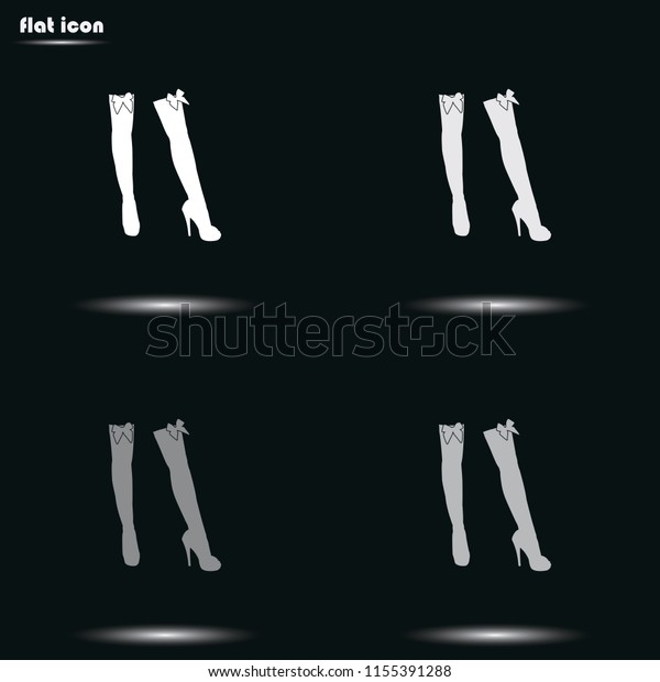 Woman Legs Flat Grayscale Vector Icon Stock Vector (Royalty Free ...