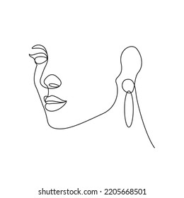 Woman Linear Drawing Single Line Illustration Stock Vector (Royalty ...