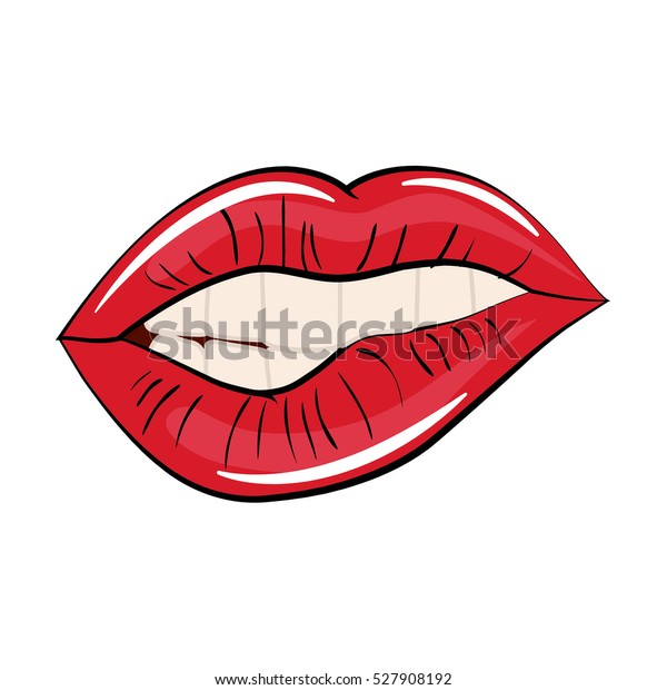 Woman Lips Comic Style Icon Vector Stock Vector (Royalty Free) 527908192