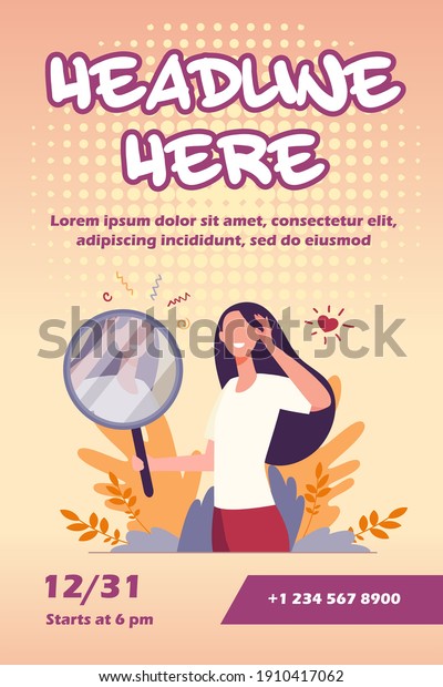 Woman Looking Mirror Flat Vector Illustration Stock Vector Royalty