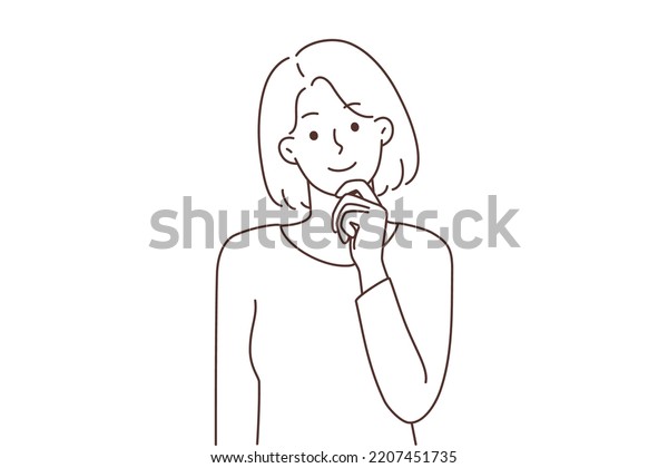 Woman Make Hand Gesture Thinking Problem Stock Vector (Royalty Free ...