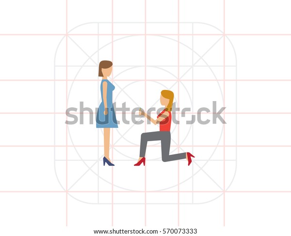 Woman Making Proposal Stock Vector (Royalty Free) 570073333 | Shutterstock