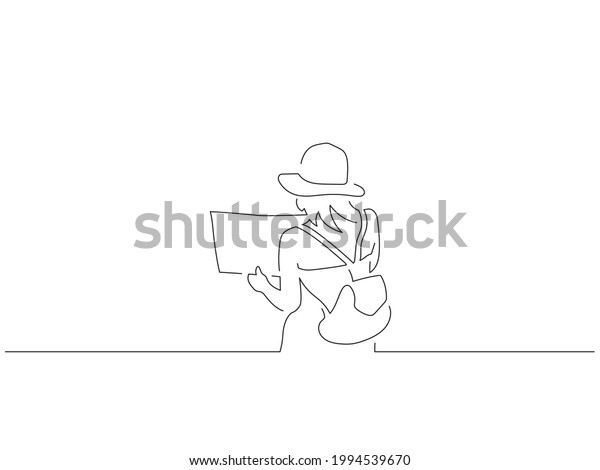 Woman Map Line Drawing Vector Illustration Stock Vector (Royalty Free ...