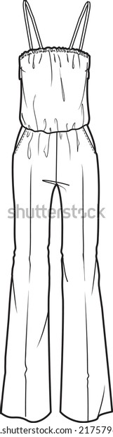 Woman Overalls Technical Drawing Vector 库存矢量图（免版税）2175796703 | Shutterstock