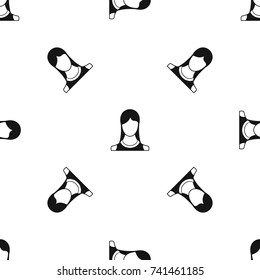 Woman Pattern Repeat Seamless Black Color Stock Vector (Royalty Free ...