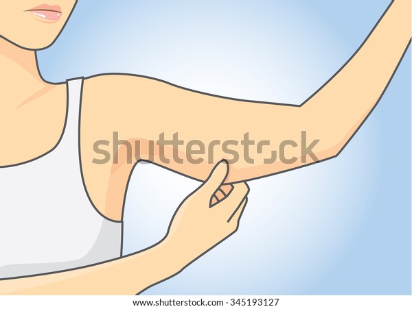 Woman Pull Skin Upper Arm Area Stock Vector (Royalty Free) 345193127