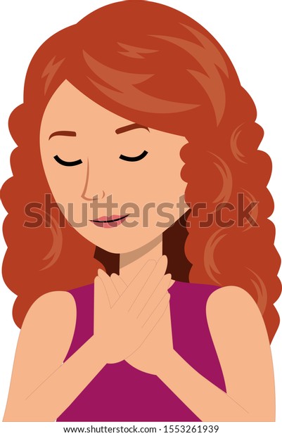 Woman Relieved Expression Vector Cartoon Illustration Stock Vector ...