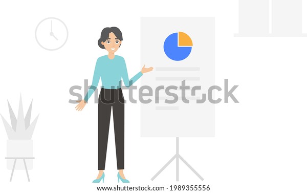 Woman Reporting Work Office Stock Vector (Royalty Free) 1989355556 ...