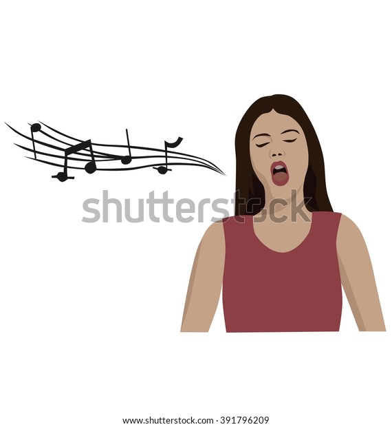 Woman Singing Opera Vector Stock Vector (Royalty Free) 391796209 ...