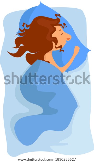 Woman Sleeping Illustration Vector On White Stock Vector (Royalty Free ...