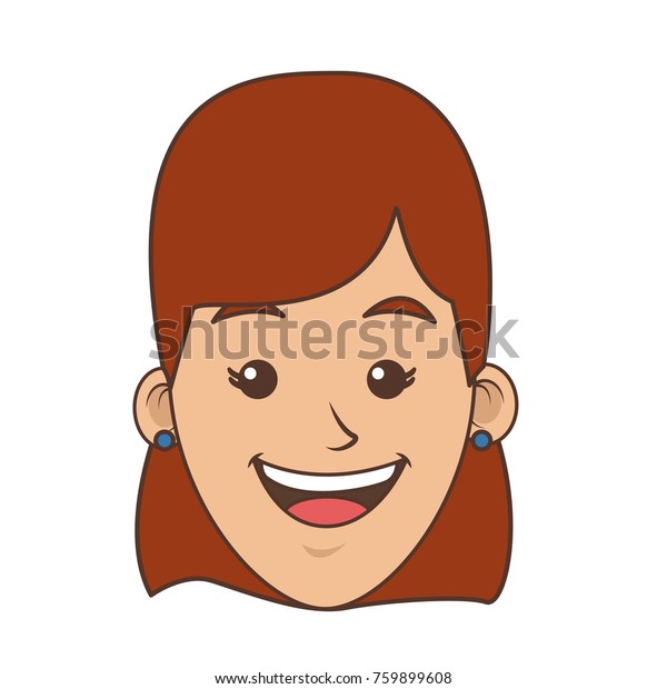 Woman Smiling Cartoon Stock Vector (Royalty Free) 759899608 | Shutterstock