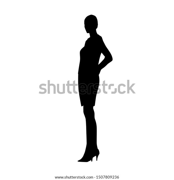 Woman Standing Side View Isolated Vector Stock Vector (Royalty Free ...