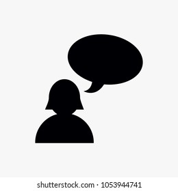Woman Talking Icon Vector Stock Vector (Royalty Free) 1053944741 ...