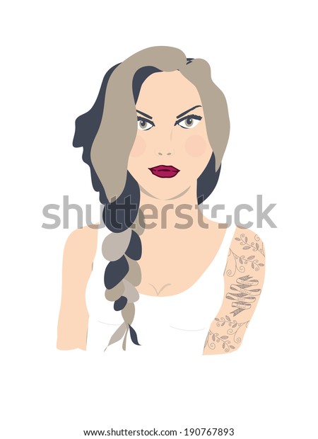 Woman Tattoo Stock Vector (Royalty Free) 190767893 | Shutterstock